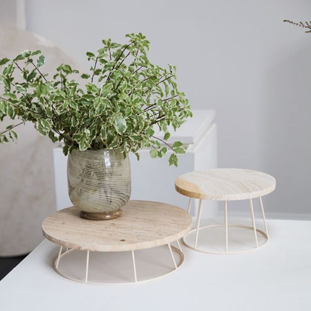 Circular Stone Top Decorative Riser | Antique Farmhouse