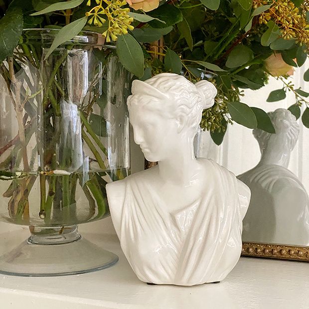 Classic Ceramic Female Bust Statue | Antique Farmhouse