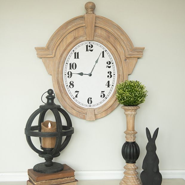 Classic Farmhouse Oval Wood Wall Clock | Antique Farmhouse