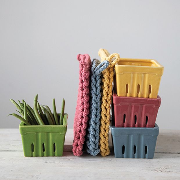 Classic Stoneware Berry Baskets Set of 4 | Antique Farmhouse