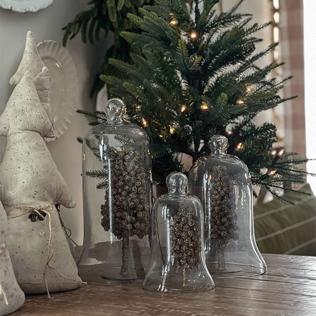 Clear Glass Bell Cloche Set of 3 | Antique Farmhouse