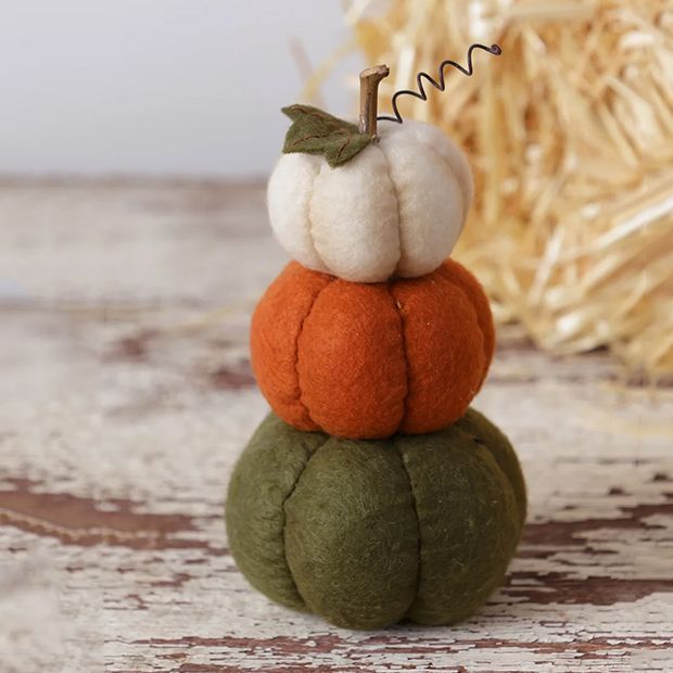 Colors of Fall Pumpkin Stack Set of 2 | Antique Farmhouse