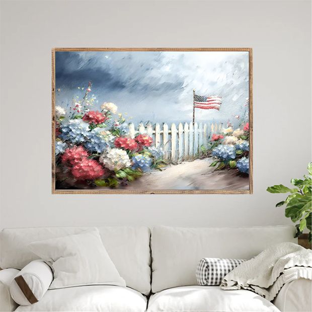 Colors of Freedom Canvas Printed Wall Sign | Antique Farmhouse