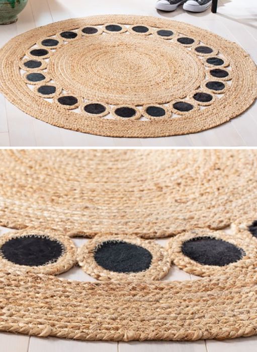 Contemporary Round Jute Rug | Antique Farmhouse