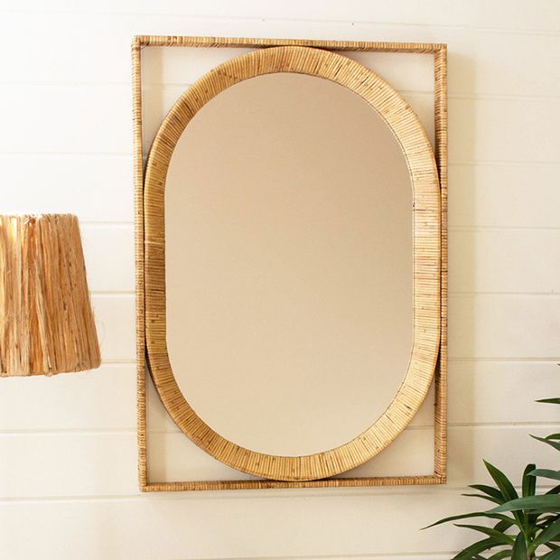 Cottage Classics Cane Wrapped Mirror | Antique Farmhouse