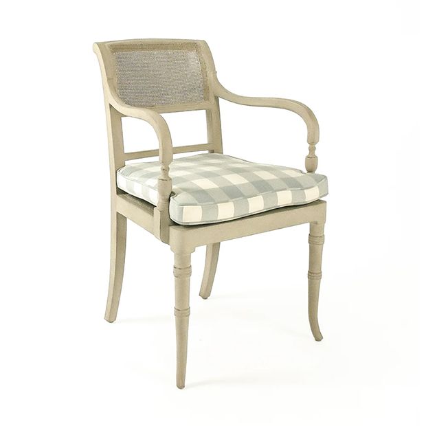 Cottage Farmhouse Cushioned Arm Chair Set of 2 | Antique Farmhouse