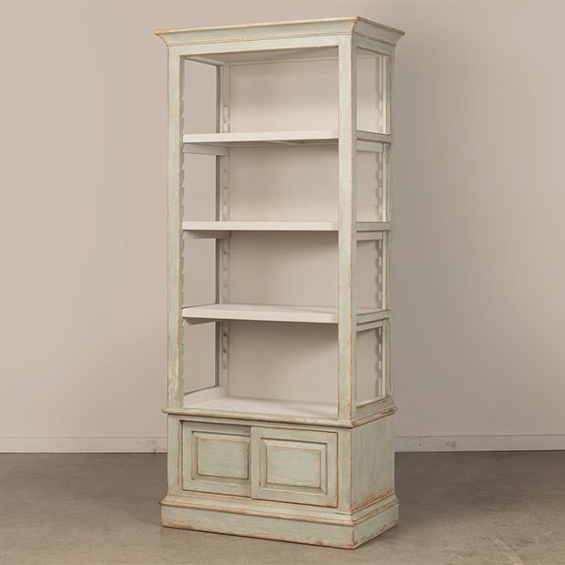 Cottage Pine Glass Side Bookcase | Antique Farmhouse