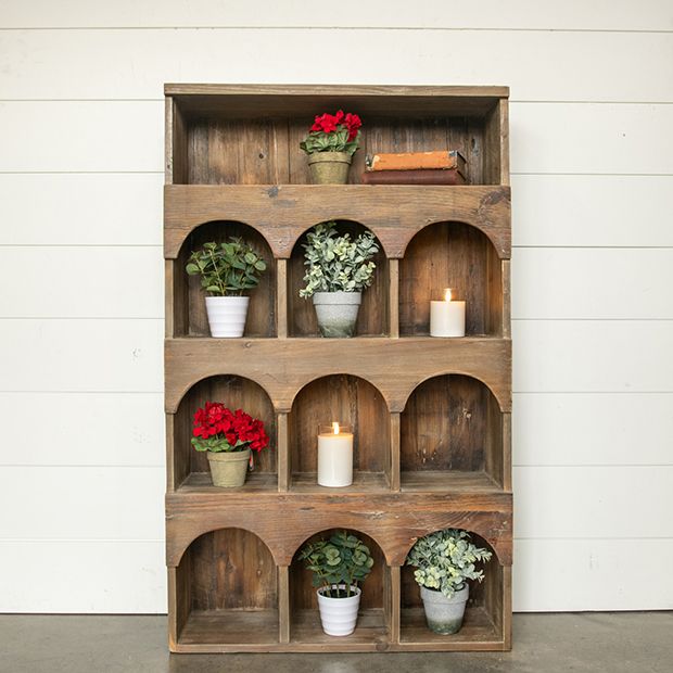 Country Cottage Cubby Display Shelf | Antique Farmhouse