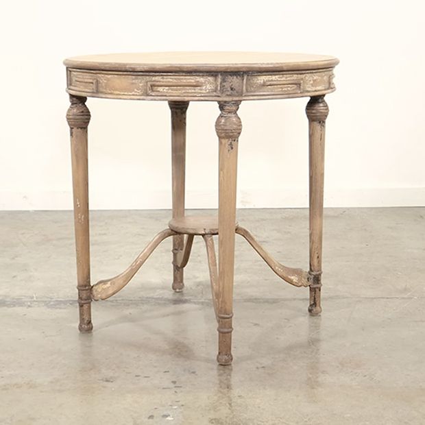 Country Cottage Round Wood Accent Table | Antique Farmhouse