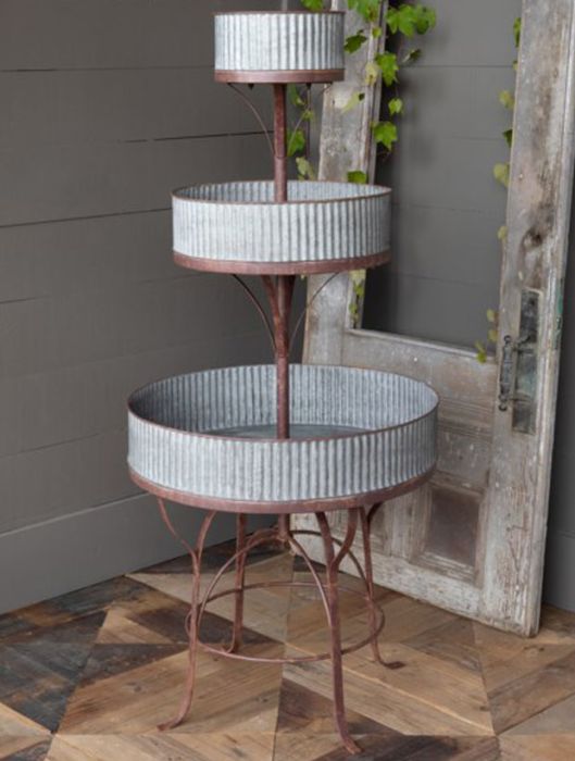 3 Tiered Metal Plant Tower | Antique Farmhouse