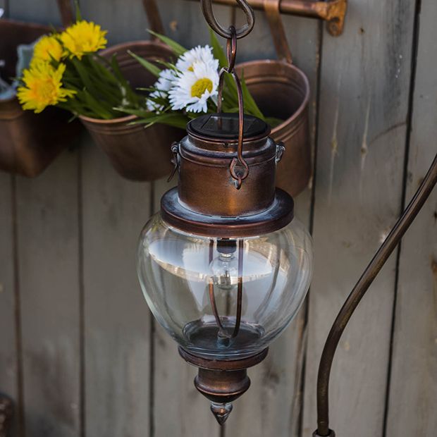Rustic Hanging Solar Lantern | Antique Farmhouse