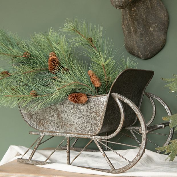 Decorative Metal Christmas Sleigh | Antique Farmhouse