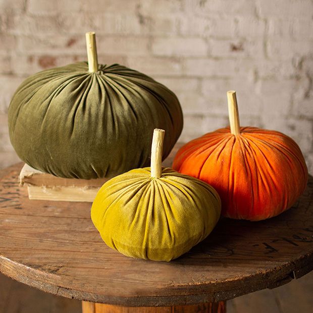 Decorative Velvet Pumpkin Set of 3 | Antique Farmhouse