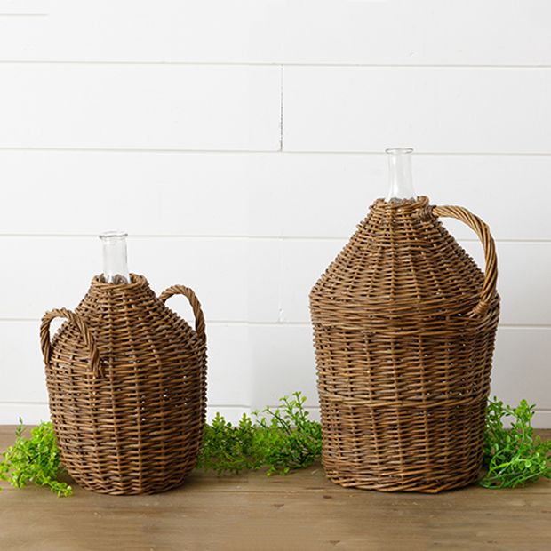 Decorative Wicker Wrapped Demijohn Bottle | Antique Farmhouse