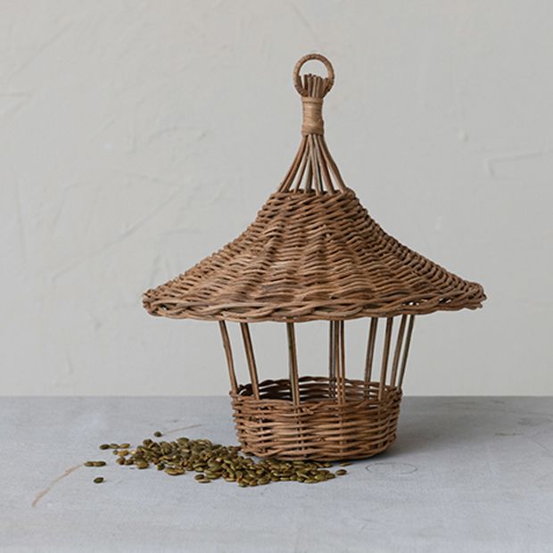 Decorative Woven Wicker Birdhouse | Antique Farmhouse