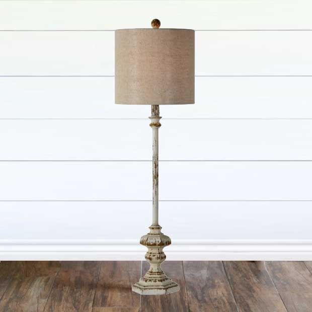 Distressed Farmhouse Buffet Lamp | Antique Farmhouse