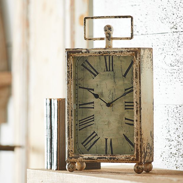 Distressed Farmhouse Table Clock | Antique Farmhouse