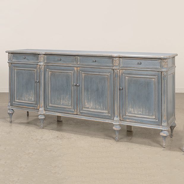 Distressed Finish Blue Pine Sideboard | Antique Farmhouse