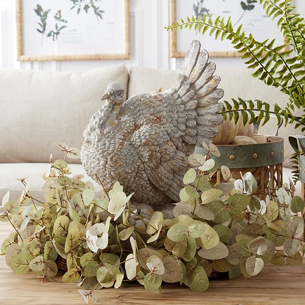 Distressed Tom Turkey On Pumpkins | Antique Farmhouse