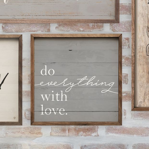 Do Everything With Love Gray Wall Art | Antique Farmhouse