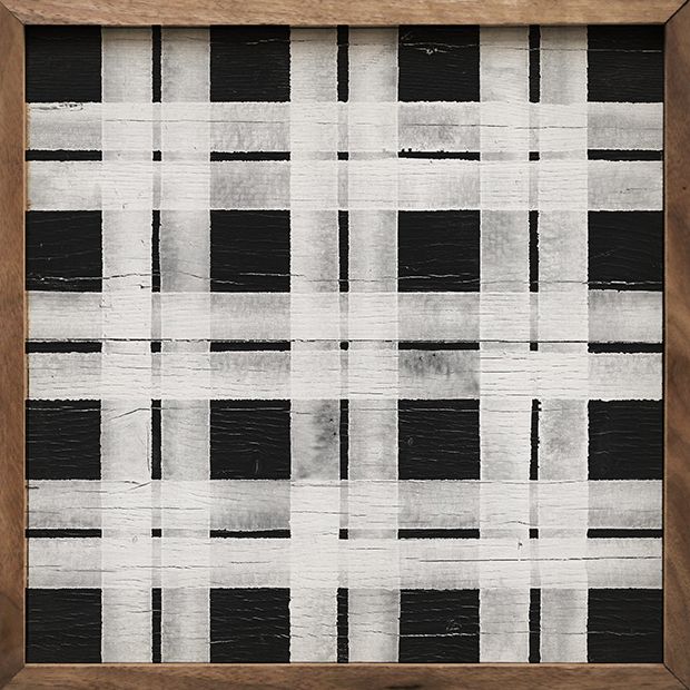 Double Plaid Square Wall Art Antique Farmhouse