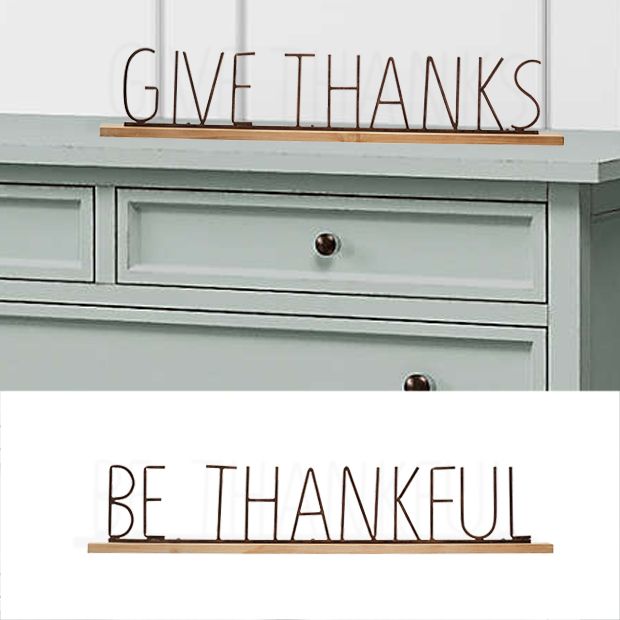 Gratitude Mantel Signs Set of 2 | Antique Farmhouse