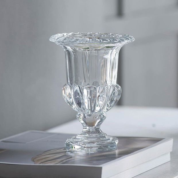 Elegant Crystal Urn Vase Medium | Antique Farmhouse