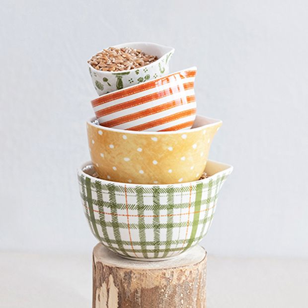 Farmhouse Stoneware Measuring Cup Set of 4 | Antique Farmhouse