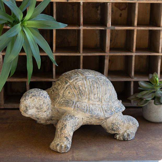 Faux Concrete Turtle Garden Statue | Antique Farmhouse