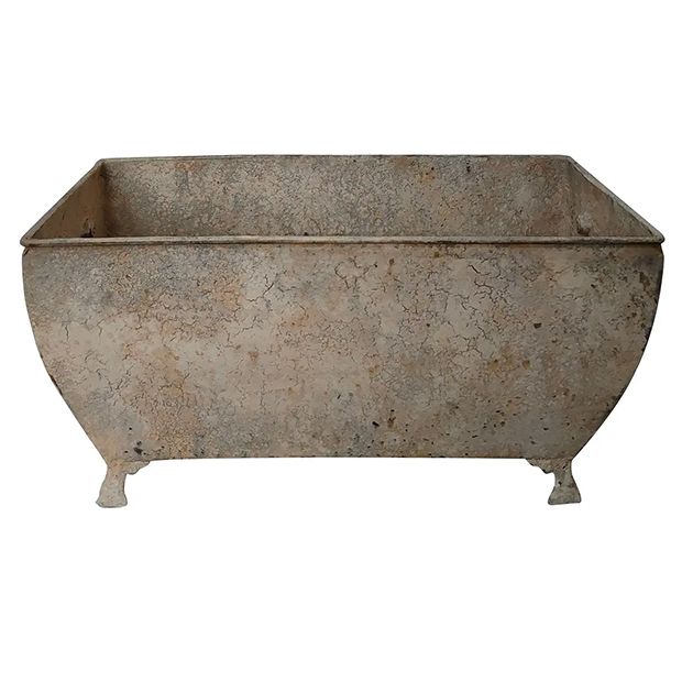 Footed Rectangular Tole Decorative Container | Antique Farmhouse
