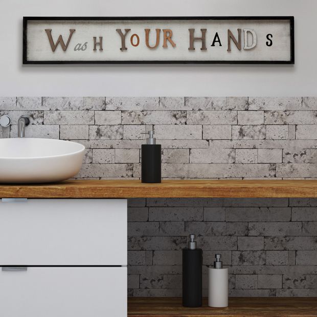Framed Wash Your Hands Wall Decor | Antique Farmhouse