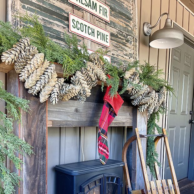 Frosted Sage Pine Decorative Garland Set of 2 | Antique Farmhouse