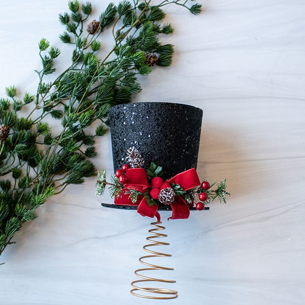 Frosty Snowman Hat Tree Topper | Antique Farmhouse