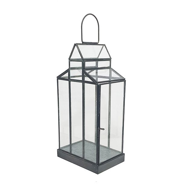 Glass Panel Patio Lantern | Antique Farmhouse