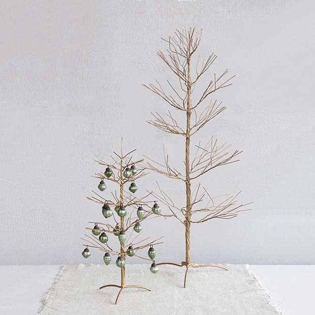 Gold Finish Folding Metal Tree | Antique Farmhouse
