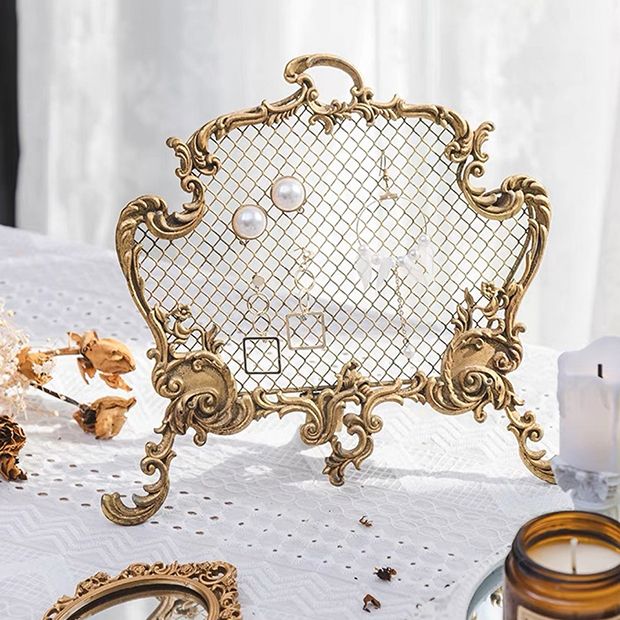 Gold Finish Tabletop Jewelry Holder | Antique Farmhouse