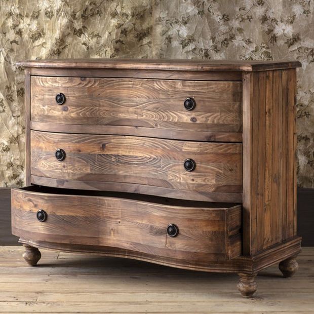 Gorgeous Bow Front Storage Chest Antique Farmhouse