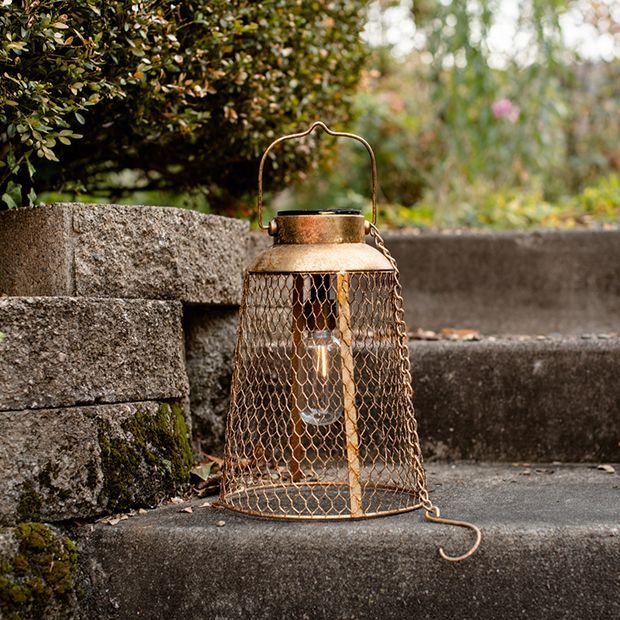 Hanging Cage Lantern Solar Light | Antique Farmhouse