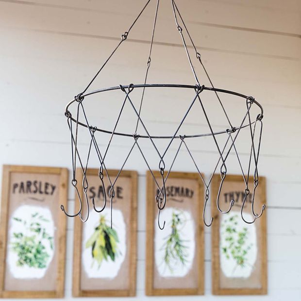 Hanging Metal Herb Drying Rack | Antique Farmhouse