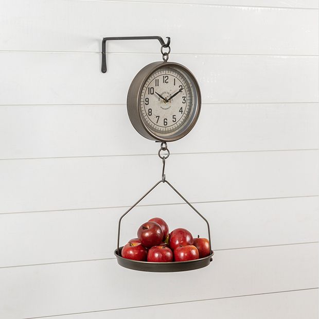Hanging Metal Scale Clock | Antique Farmhouse