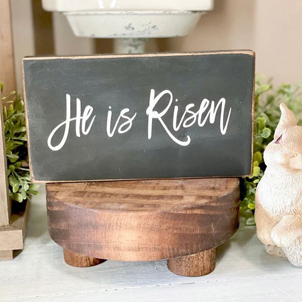 He Is Risen Wood Sign | Antique Farmhouse