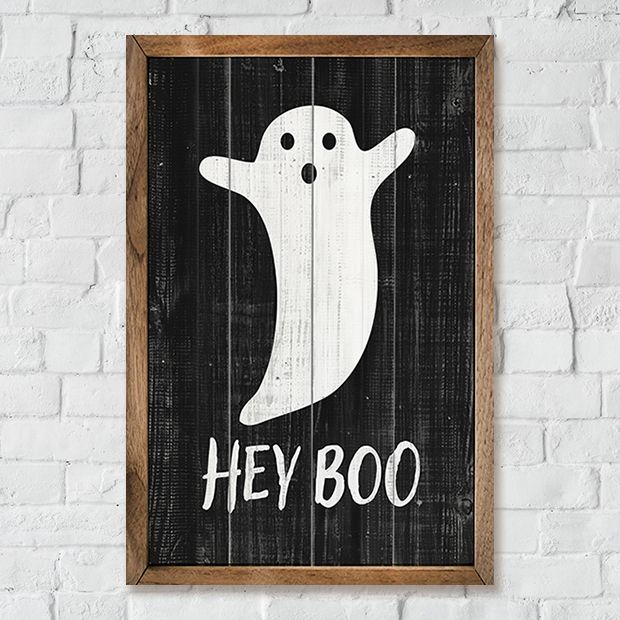 Hey Boo Rustic Halloween Sign | Antique Farmhouse
