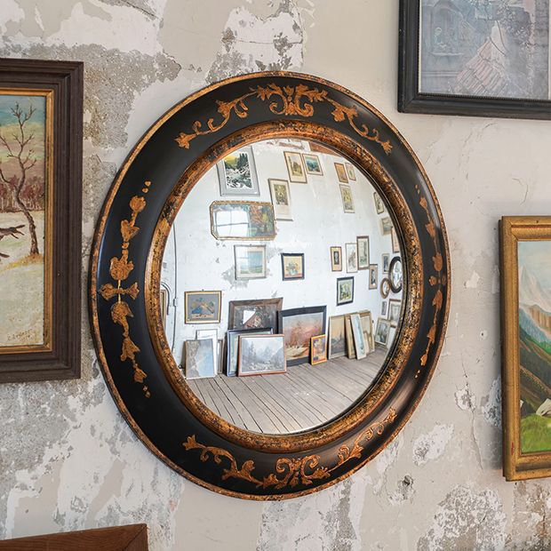 Homestead Heirloom Antiqued Round Wall Mirror | Antique Farmhouse