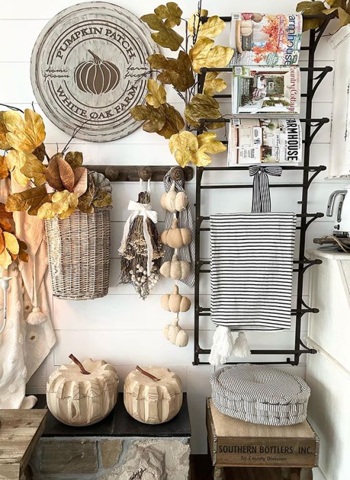Huge Metal Wall Display Rack | Antique Farmhouse