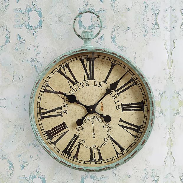 HUGE Pocket Watch Wall Clock | Antique Farmhouse