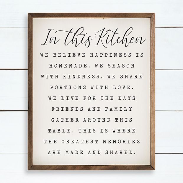 In This Kitchen White Sign | Antique Farmhouse
