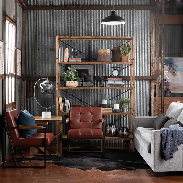 Iron Triangles 4 Shelf Rolling Bookcase | Antique Farmhouse