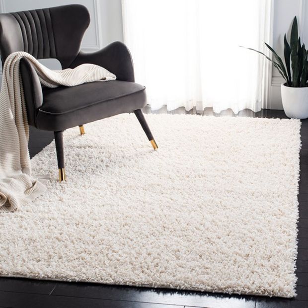 Ivory Shag Area Rug | Antique Farmhouse