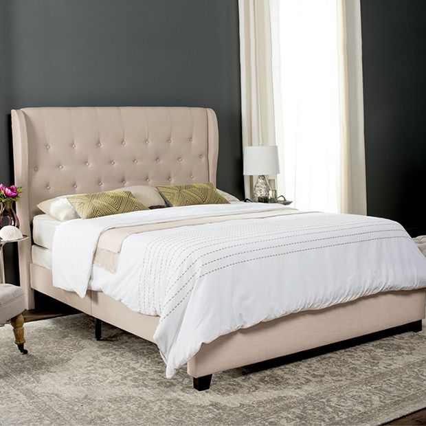 Linen Upholstered Bed | Antique Farmhouse