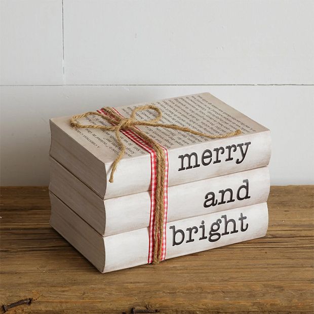 Merry and Bright Decorative Stamped Book Bundle | Antique Farmhouse